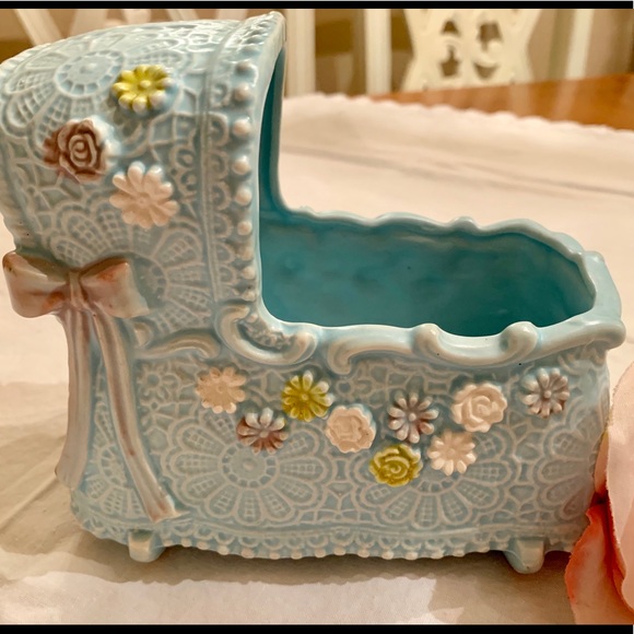 Vintage Napco | Accents | Vintage Napco Japan Baby Cradle Shaped Floral ...